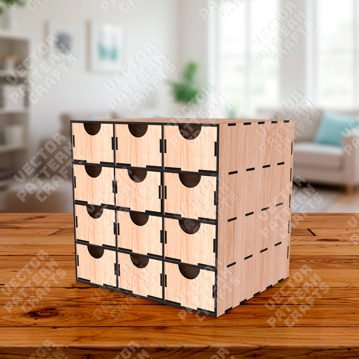 Laser cut drawers organizer svg cutting file