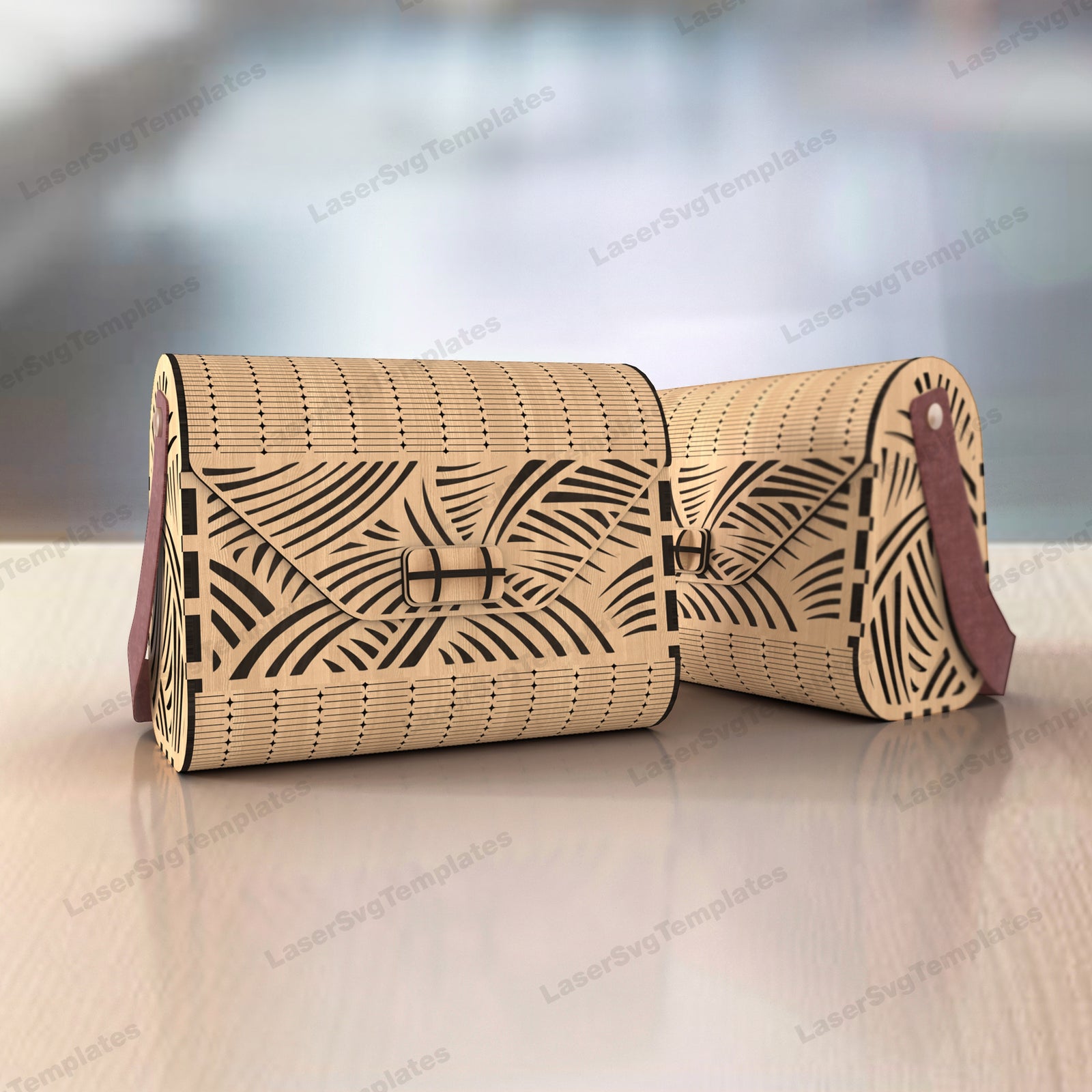 Wooden clutch handbag purse laser cut svg file