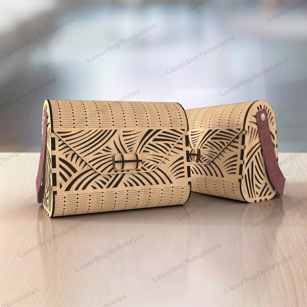 Decorative wooden clutch handbag laser cut svg file