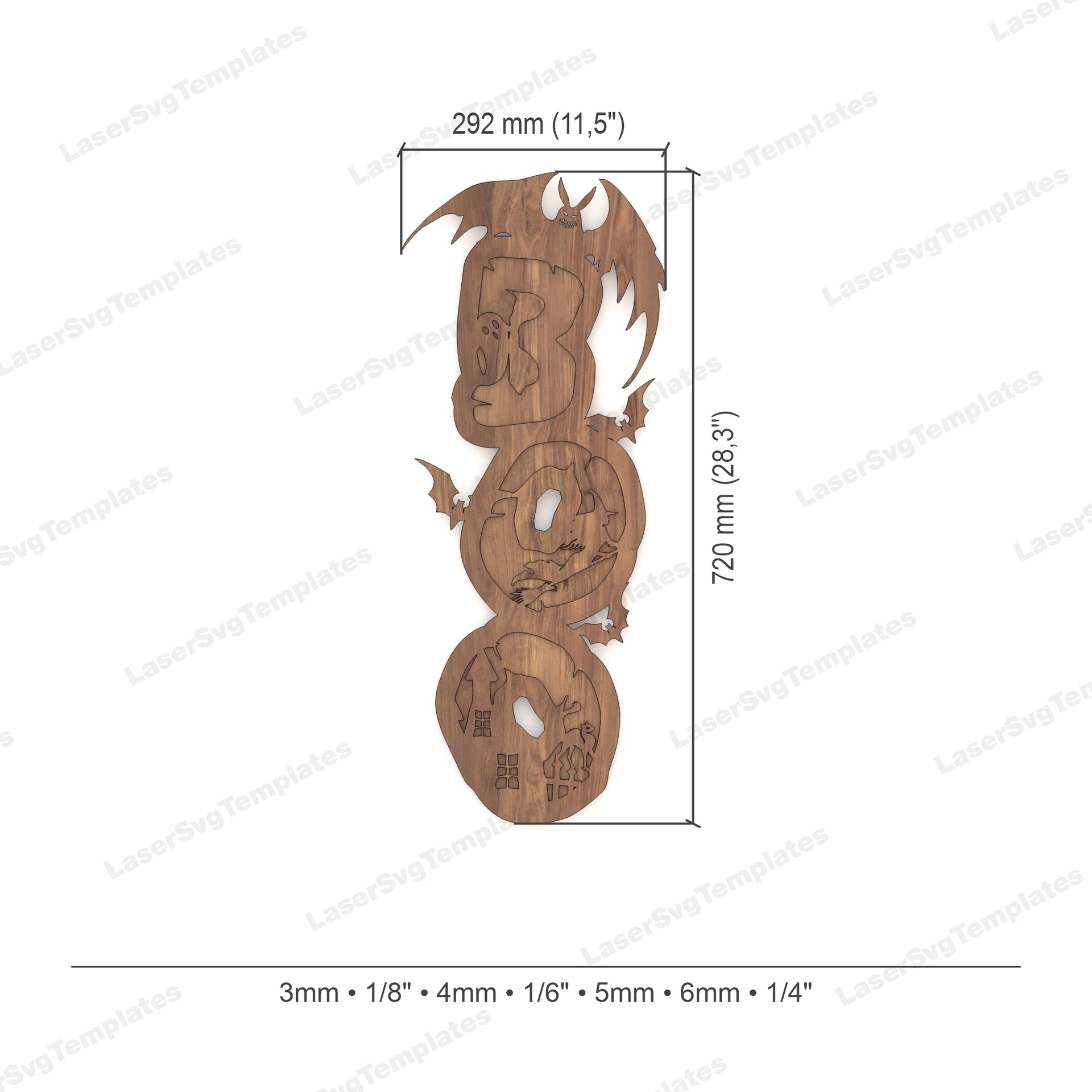 Laser cut Multilayer boo halloween wall sign svg file | LaserSvgTemplates