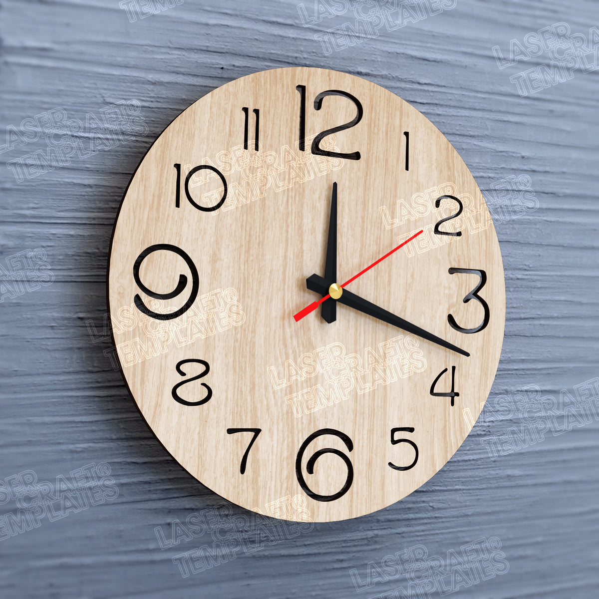 Elegant round wall clock laser cut svg file