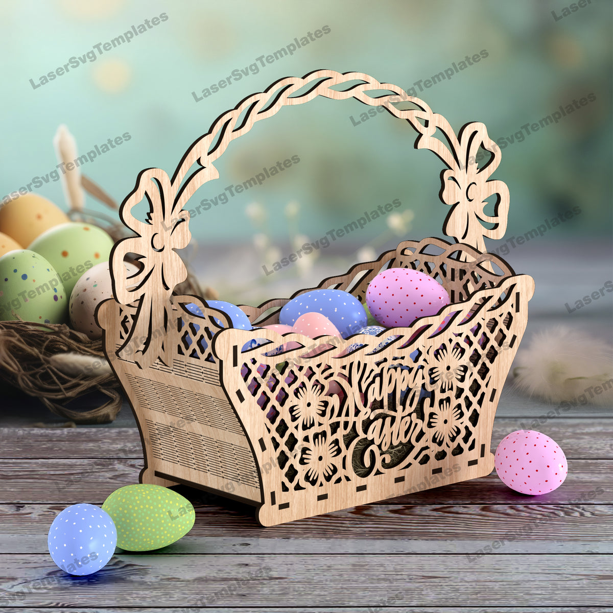 Porta di uova di gallina di pecora pasquale 3 pacchetto file svg tagli