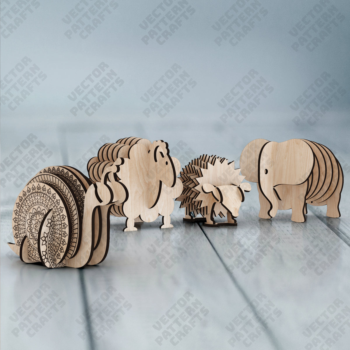 Animals coasters 4 bundle laser cut file svg