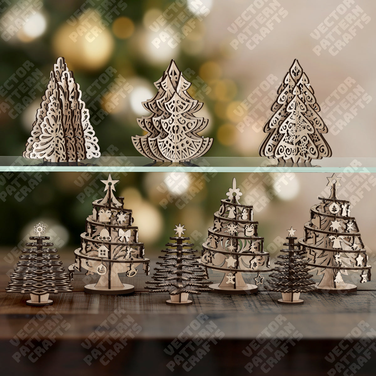 Christmas tree 9 bundle laser cut svg file