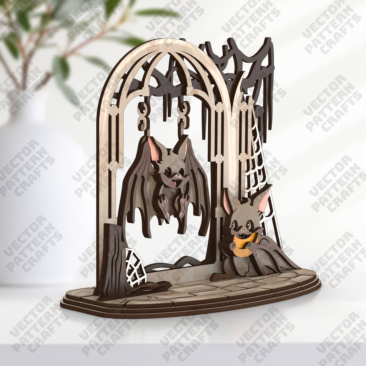 Halloween bats table decoration laser cut svg file