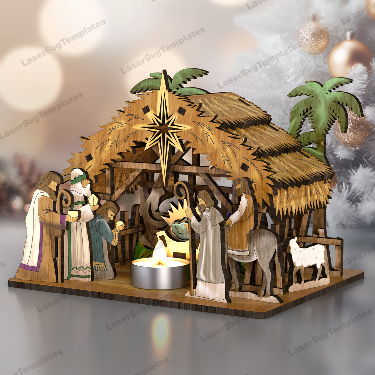Nativity scene miniatures laser cut svg file