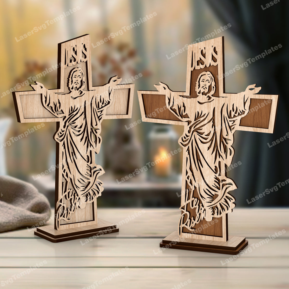 Stand Easter cross laser cut svg file