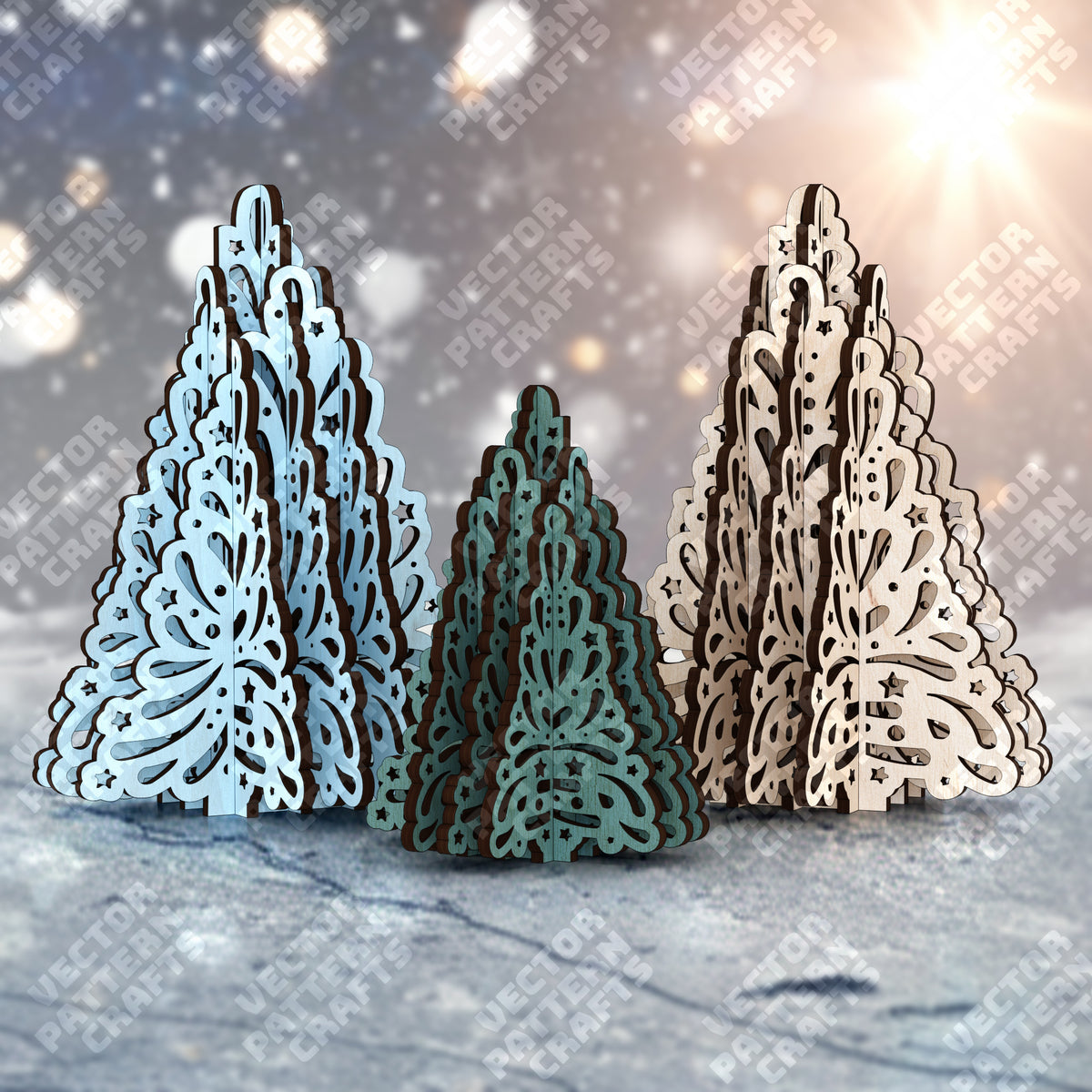 Laser cut Christmas tree svg cutting file