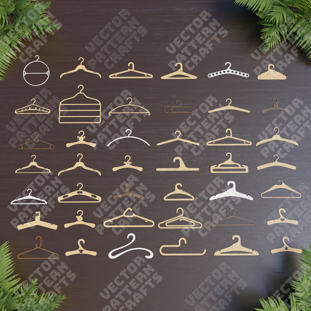 Wooden hangers 42 bundle laser cut svg file