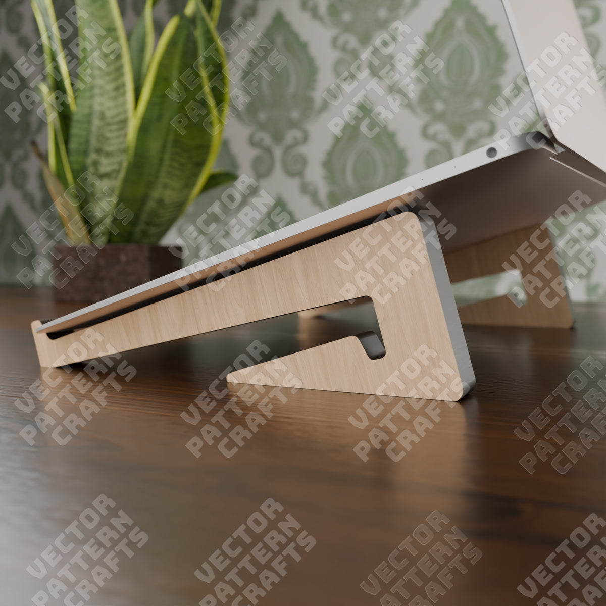 Wooden notebook laptop stand laser cut svg file