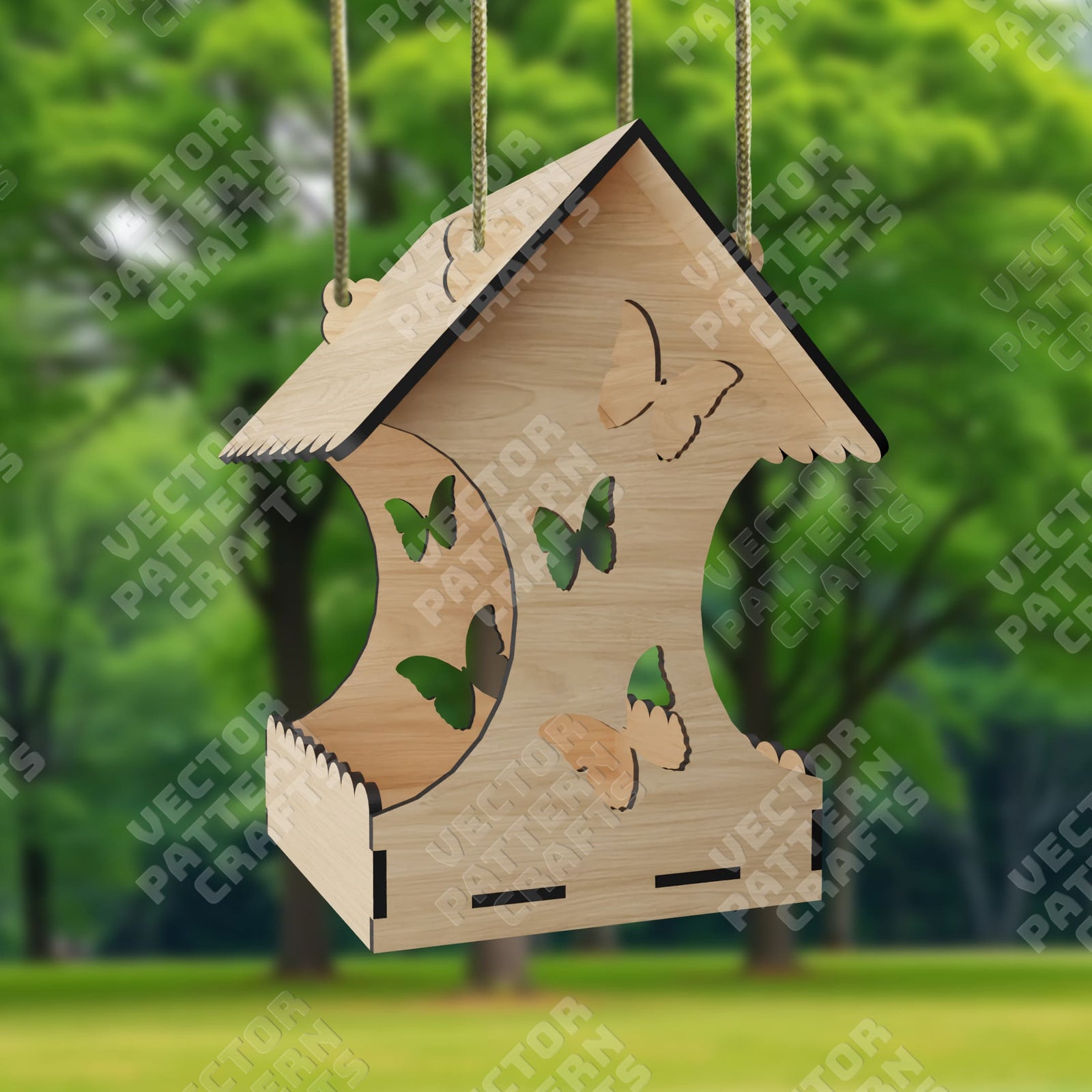 Bird House Laser Cut File | Garden Decor Plans | 3mm, 4mm Plywood