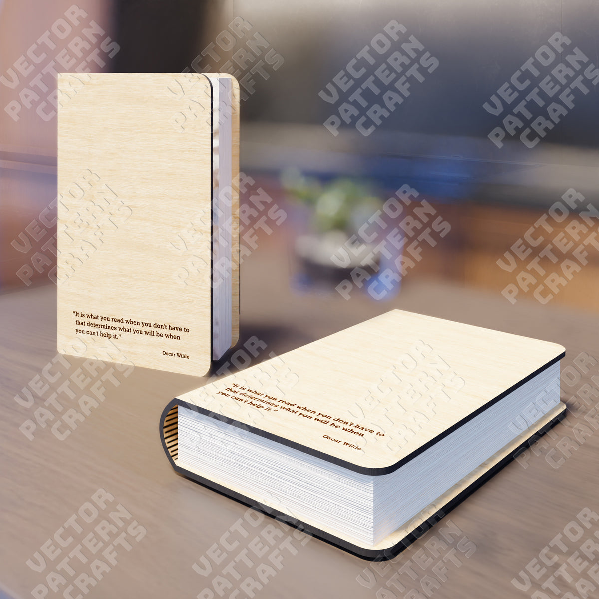 Wooden book cover laser cut svg file