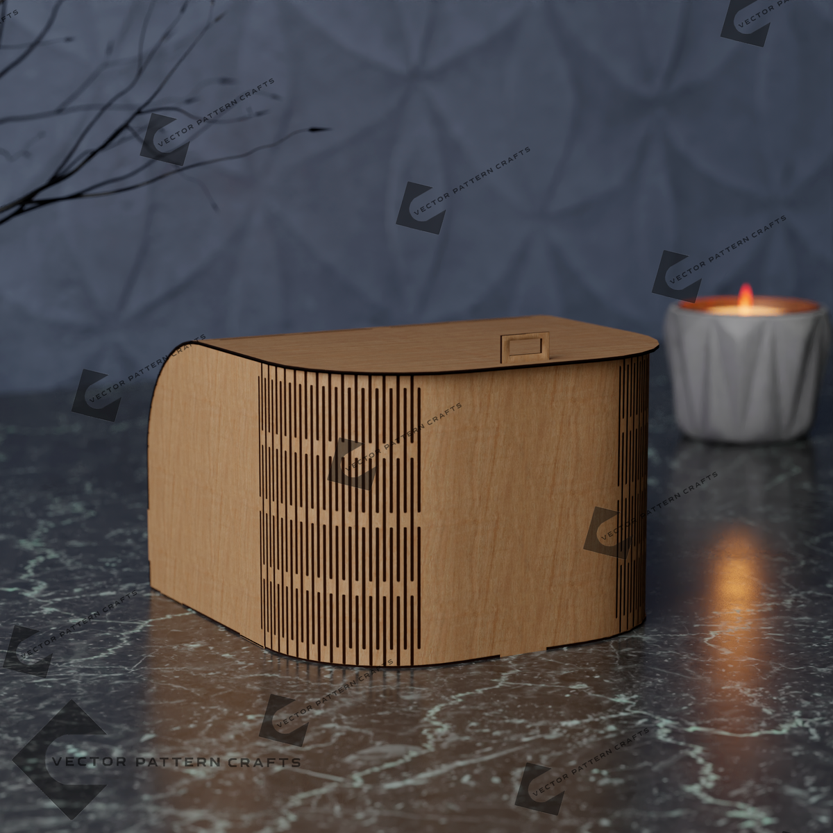 Laser cut decorative wooden gift box svg template