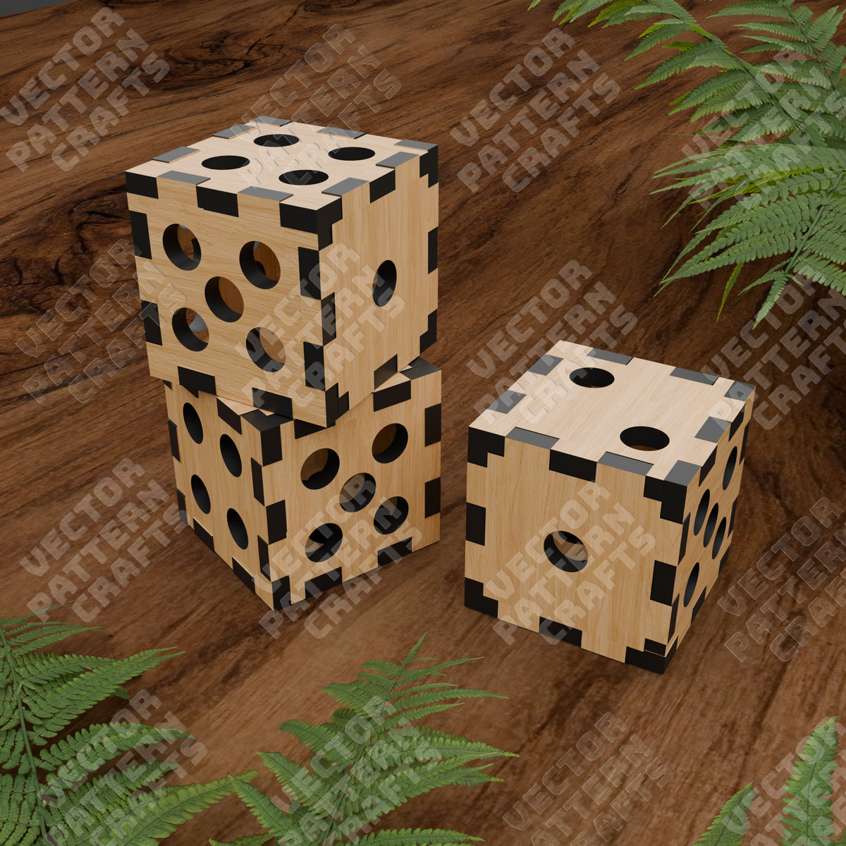 Wooden playing dice laser cut svg file | LaserSvgTemplates