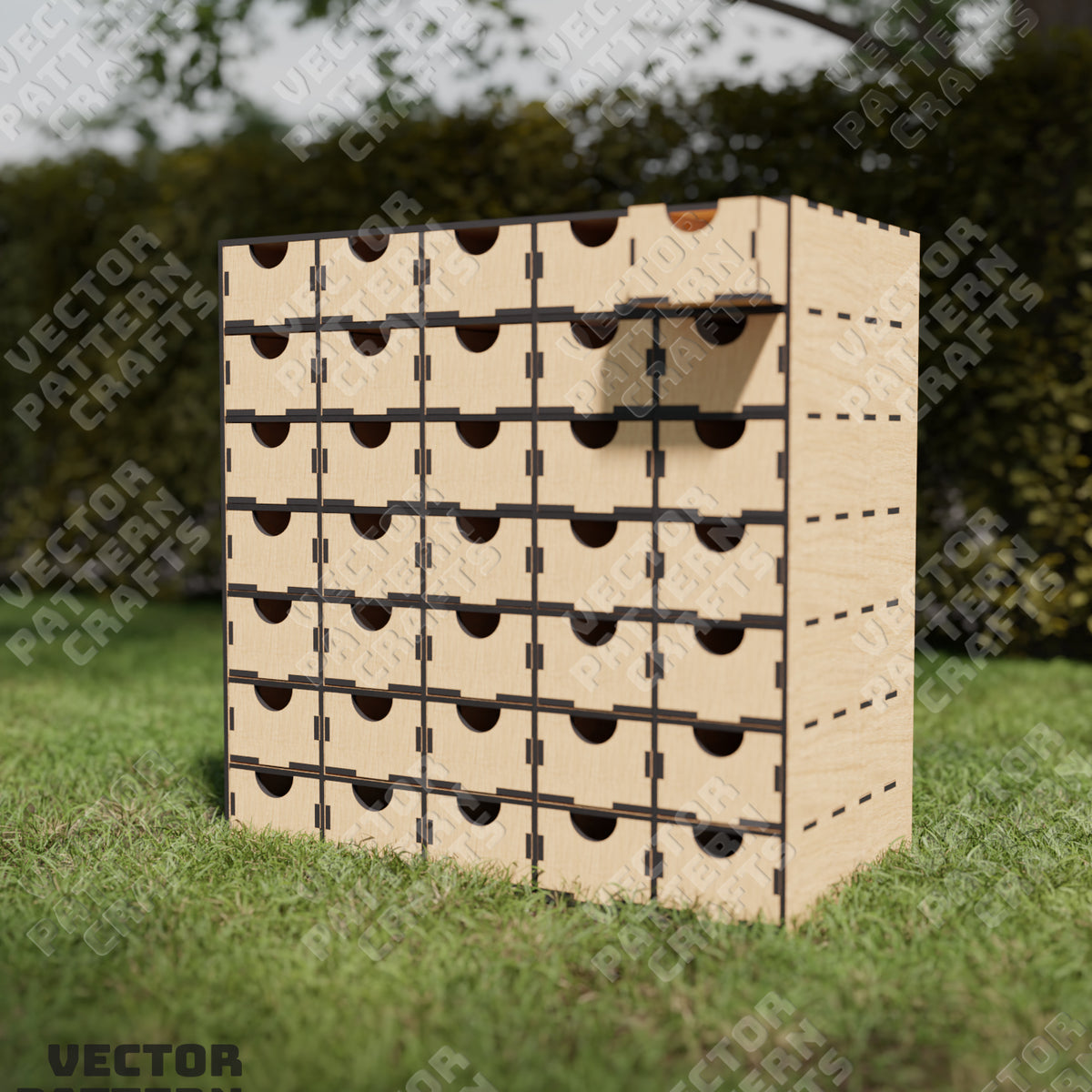 Wooden drawers organizer laser cut svg file