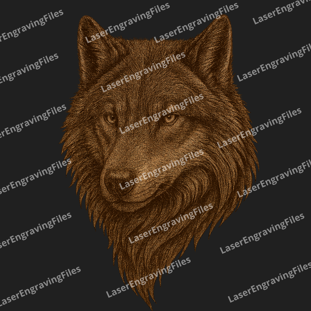 Wild wolf laser engraving png file