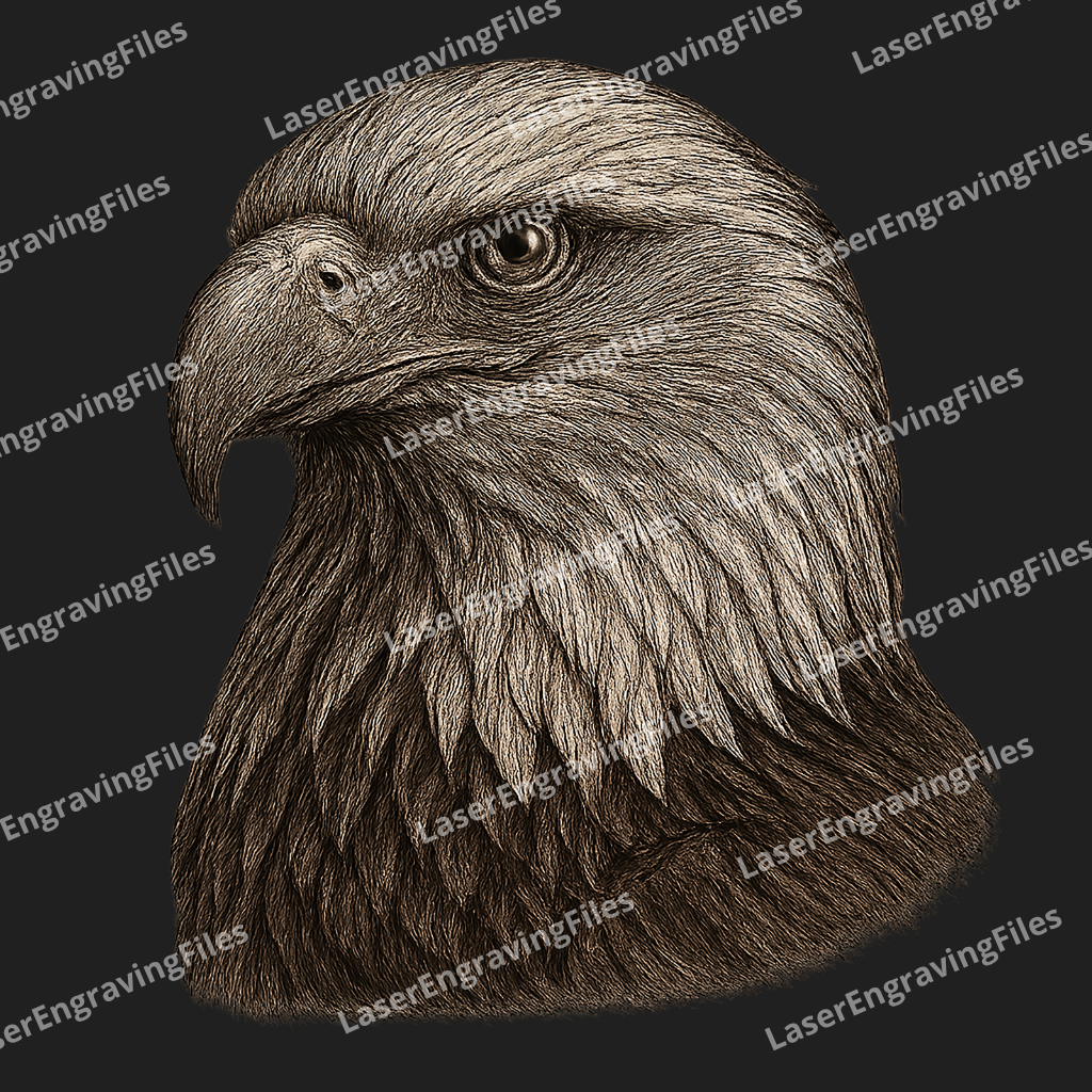Wild eagle laser engraving png file
