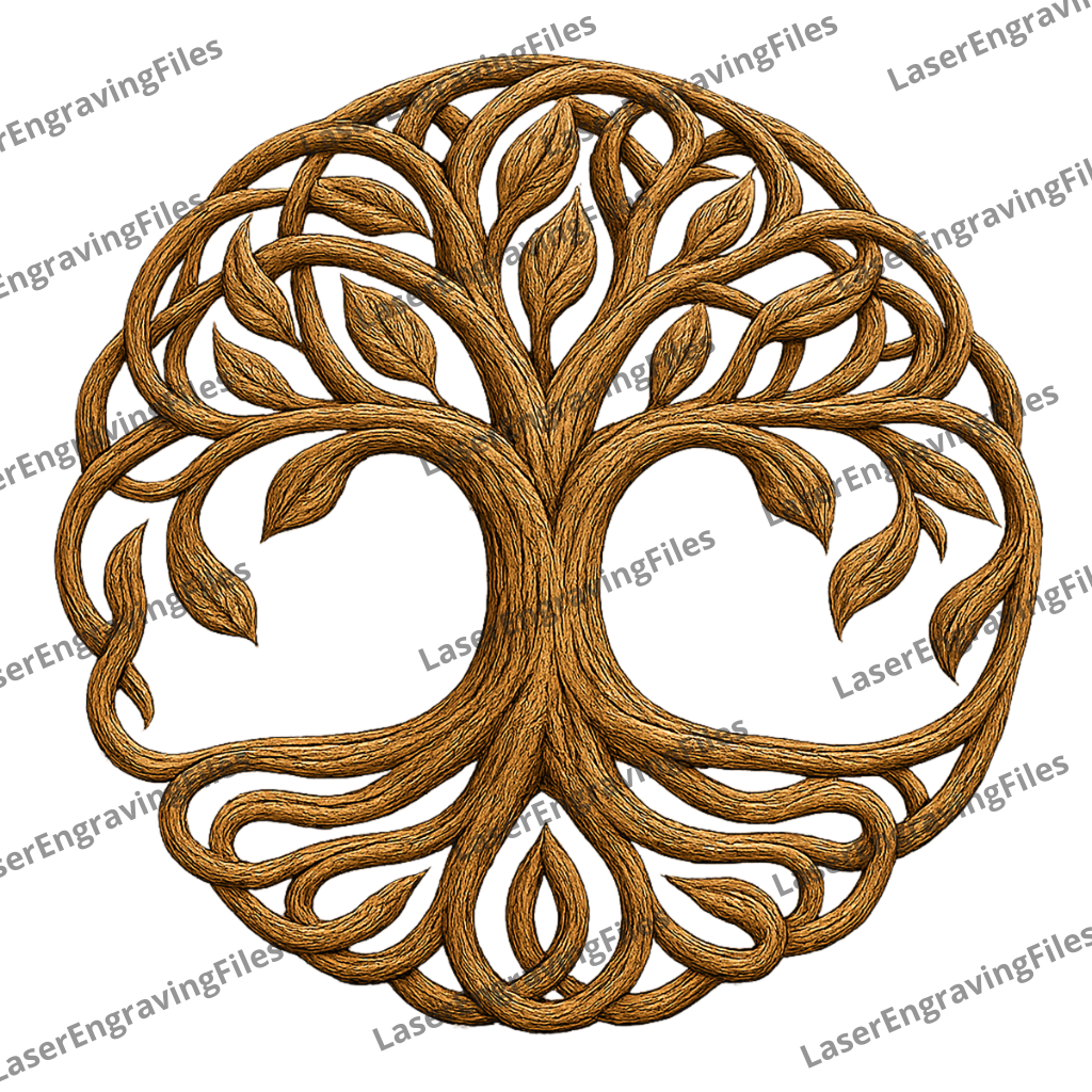Minimalist tree of life engraving png file