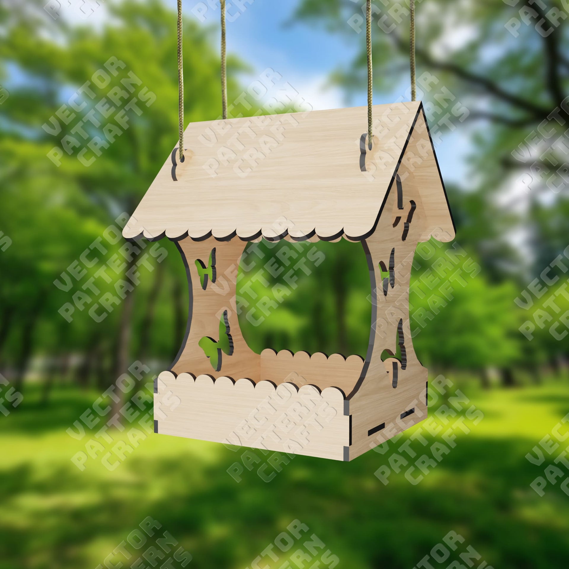 Bird House Laser Cut File | Garden Decor Plans | 3mm, 4mm Plywood