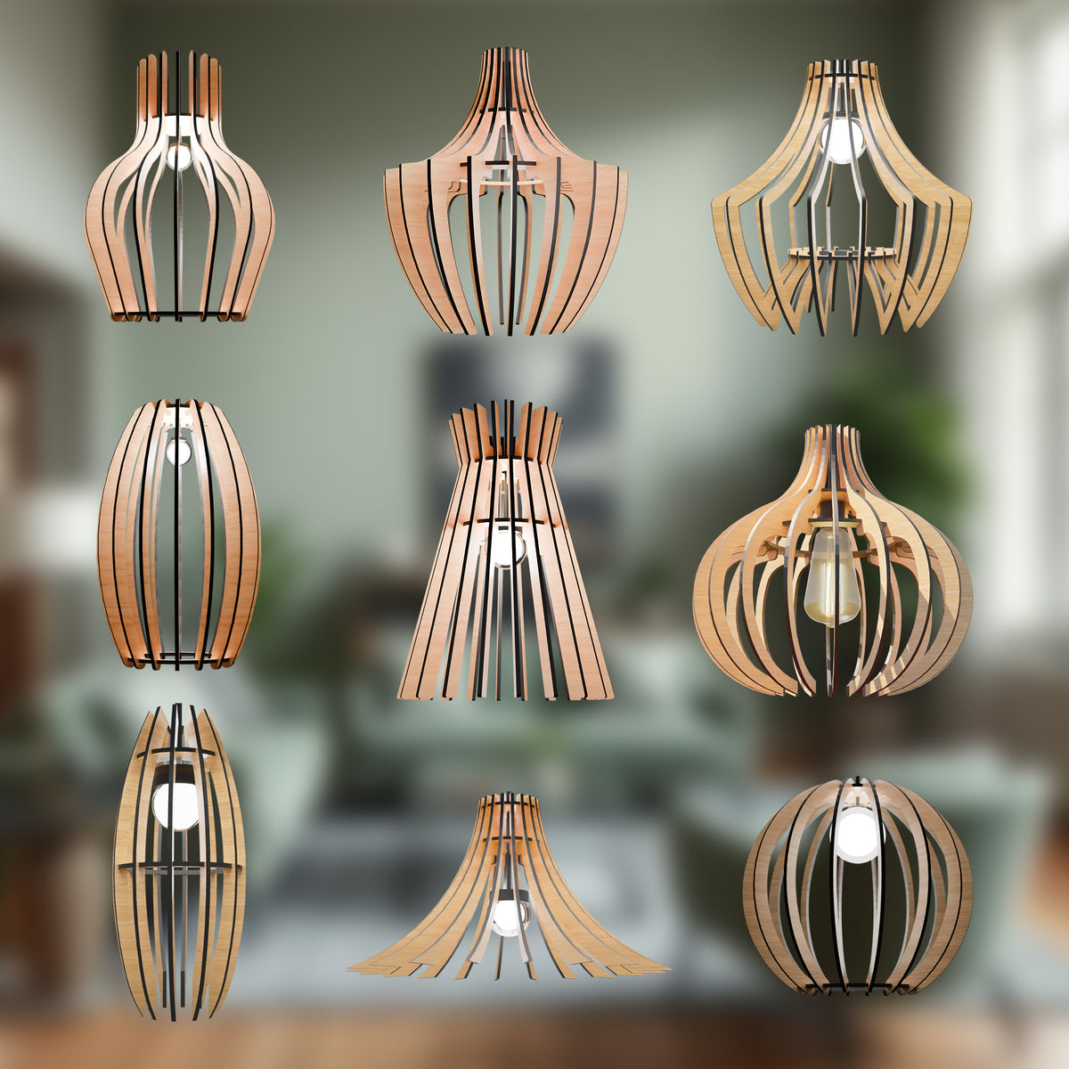 Chandelier Laser Cut File | Ceiling Light Template | Clean Vectors