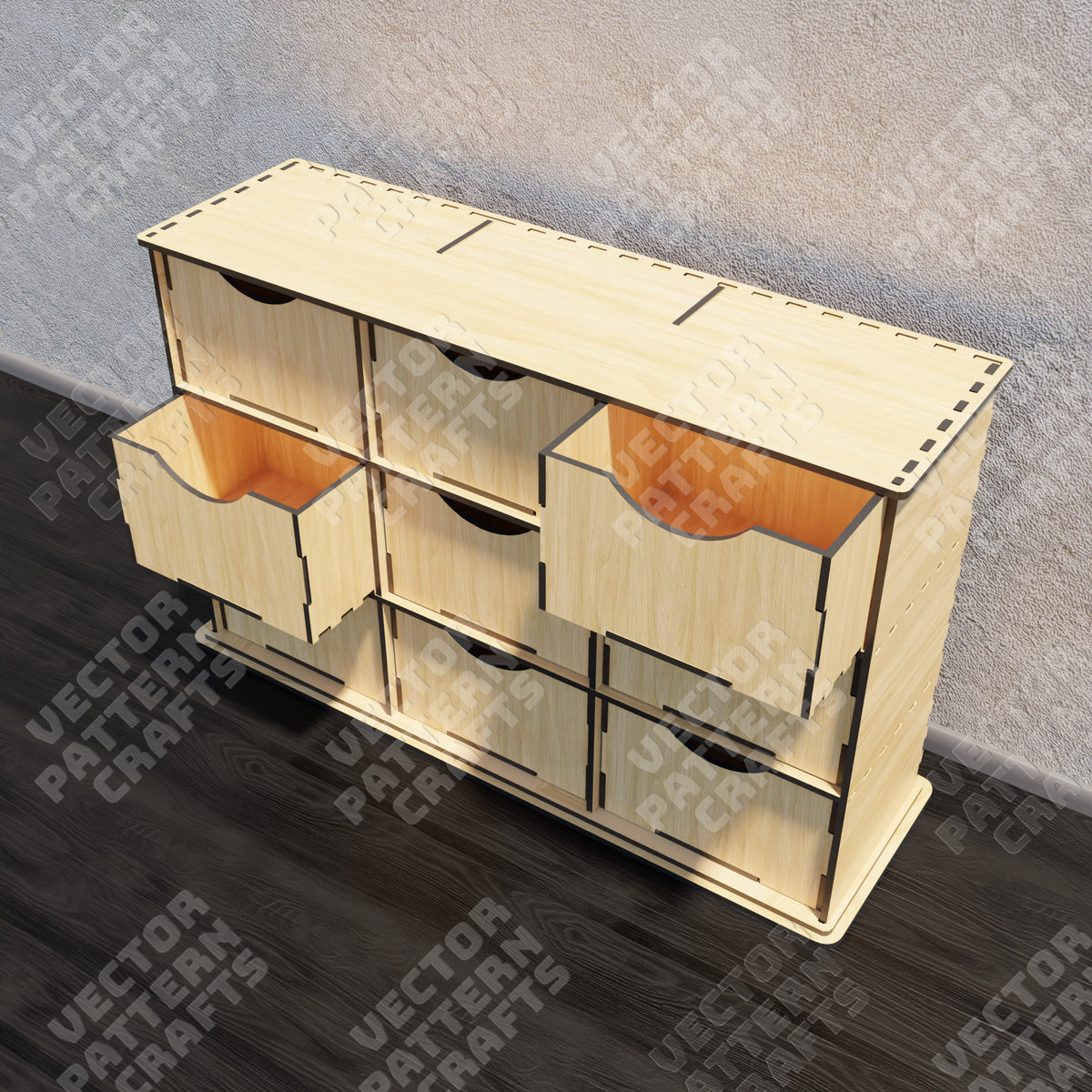 Wooden drawer organizer laser cut svg file
