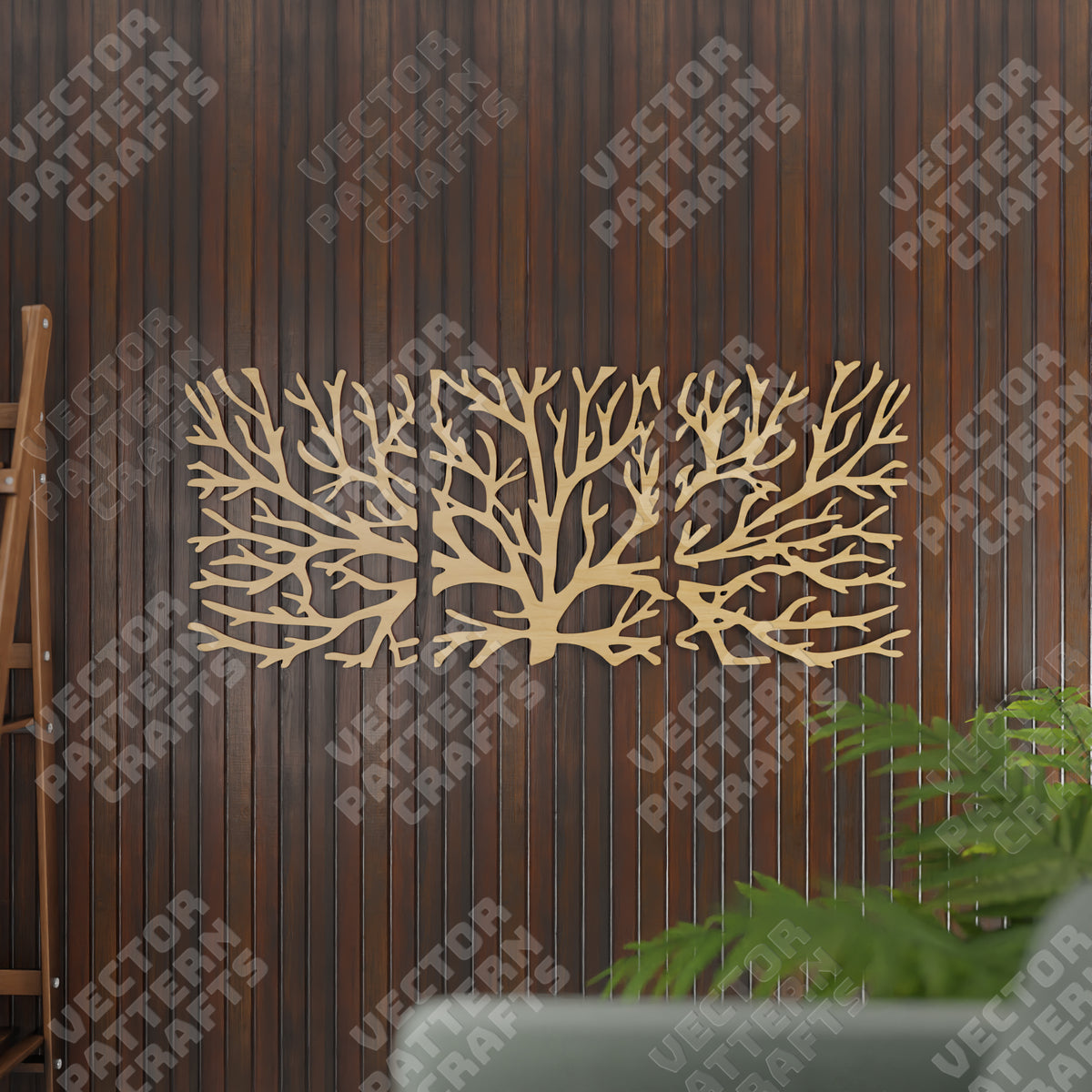 Laser cut Square Tree Wall Art Svg File