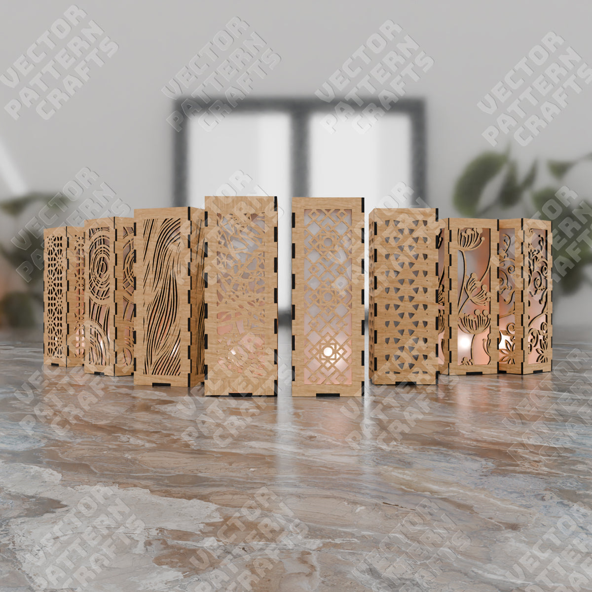 Decorative table lamp 8 bundle laser cut svg file