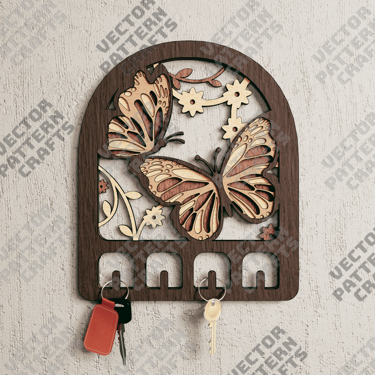 Multilayer key holder 4 bundle laser cut svg file