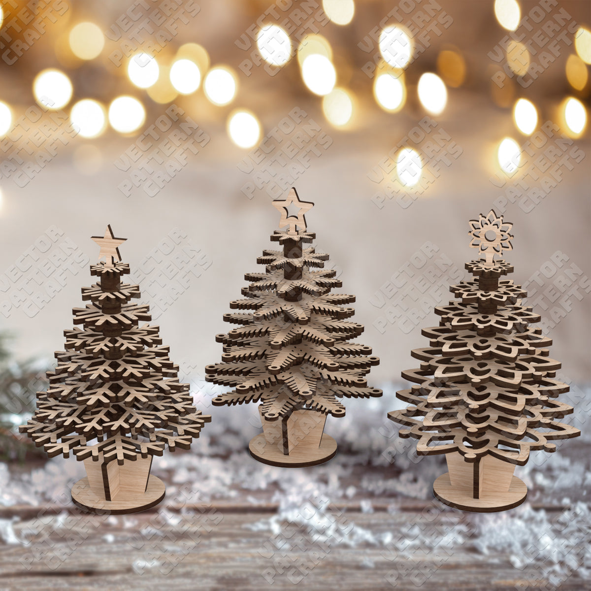 Christmas tree 3 bundle laser cut svg file