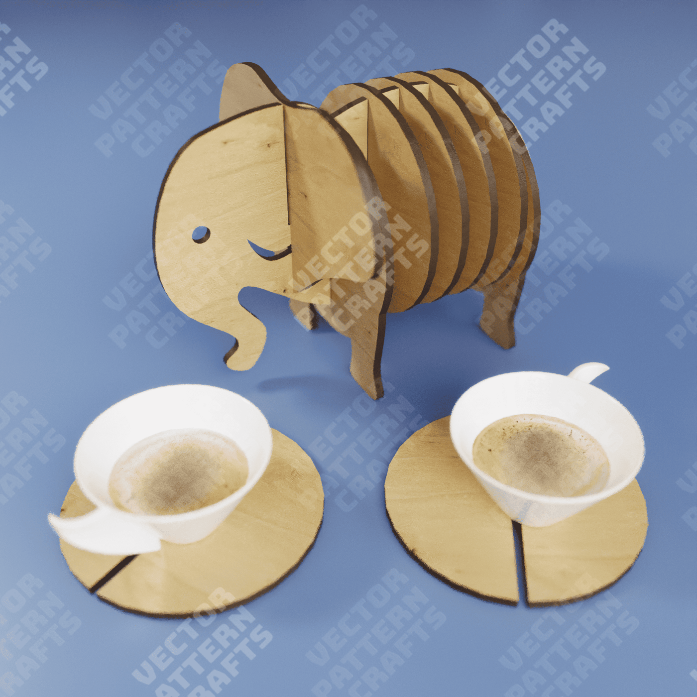 Elephant coasters laser cut file svg