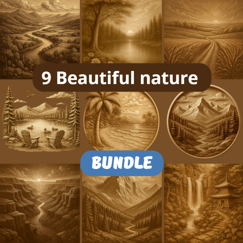 9 Beautiful nature Bundle laser engraving png file