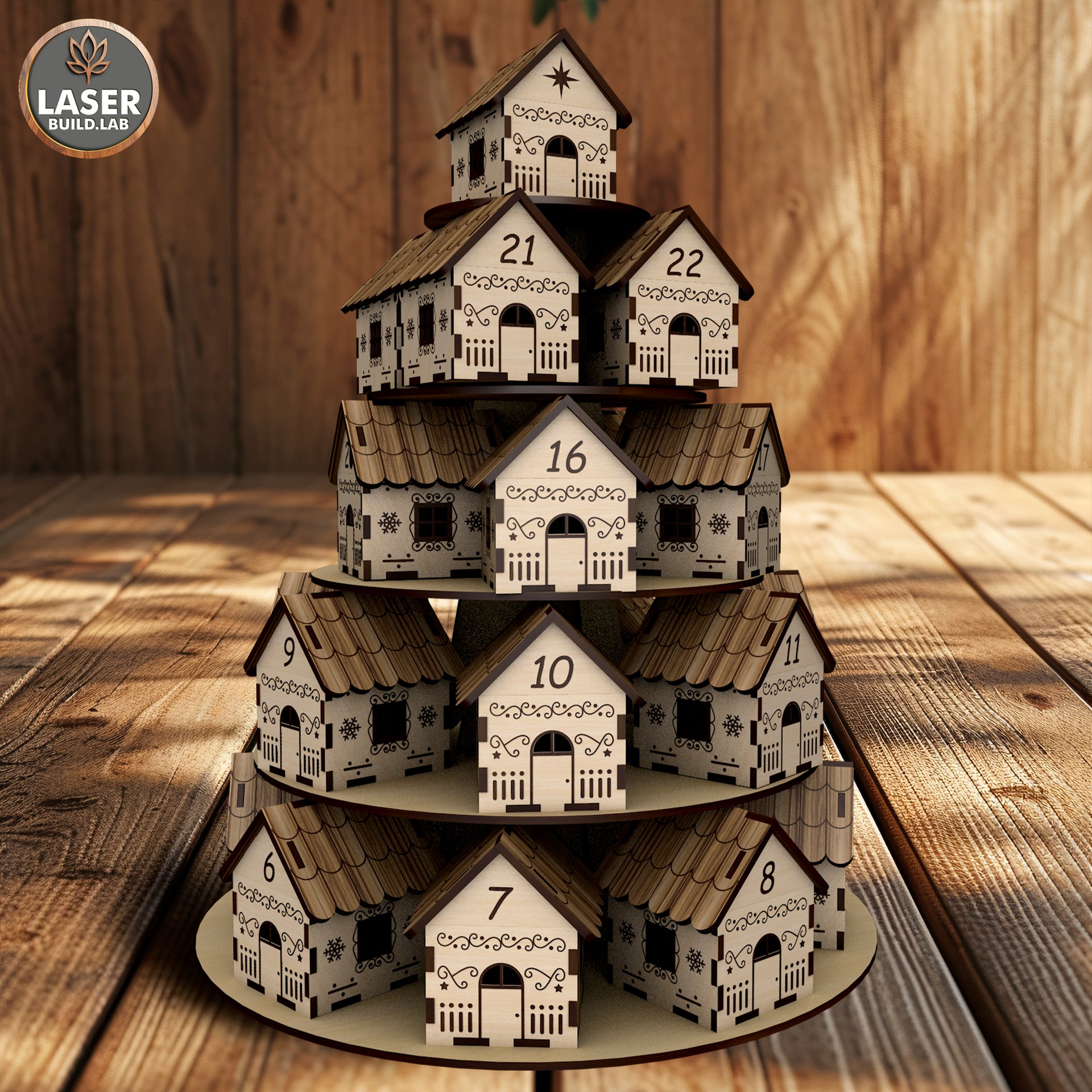 Christmas Advent Calendar laser cut file