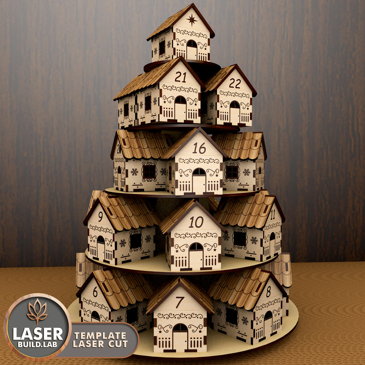 Christmas Advent Calendar laser cut file