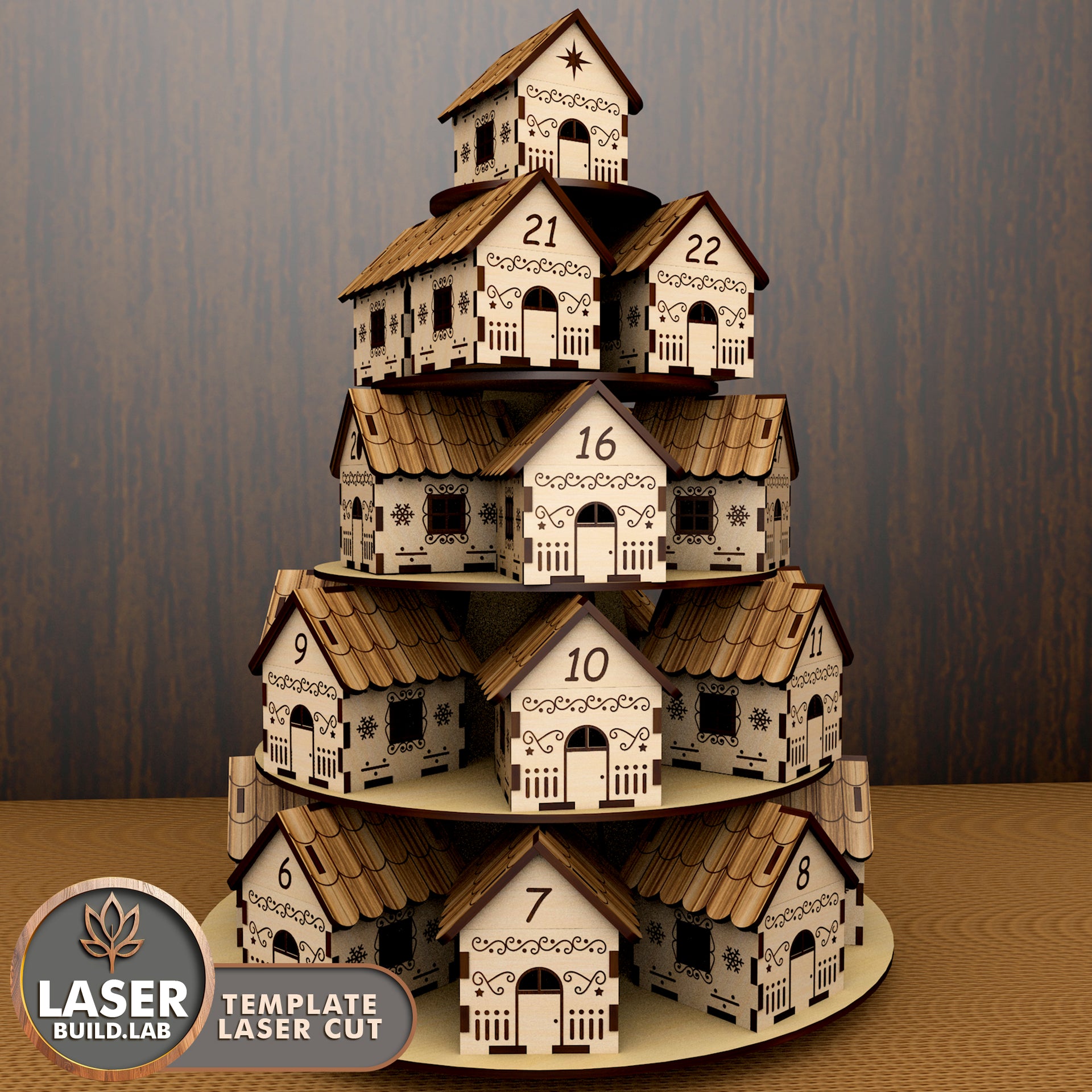 Christmas Advent Calendar laser cut file