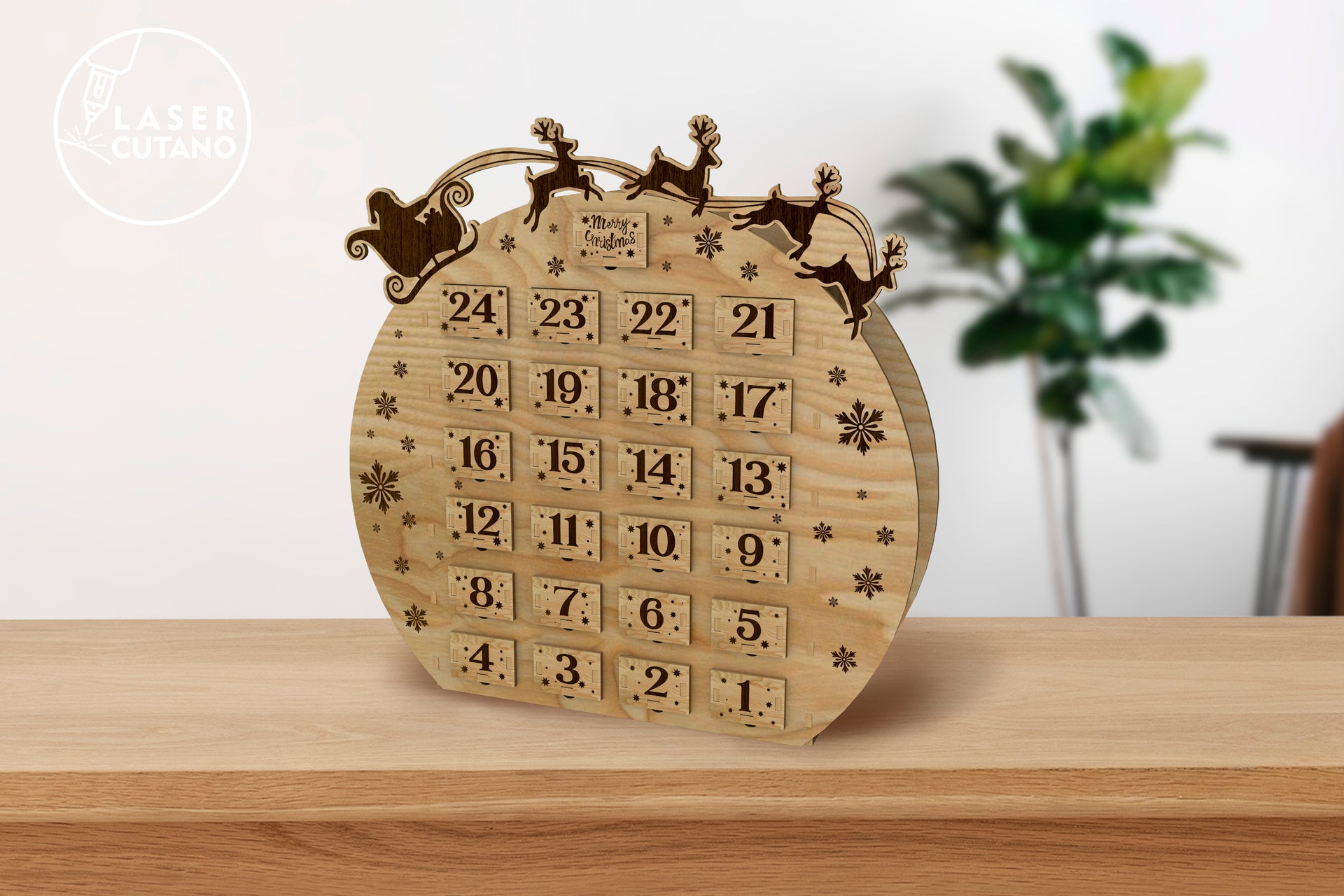 Christmas Advent Calendar Laser Cut Svg File