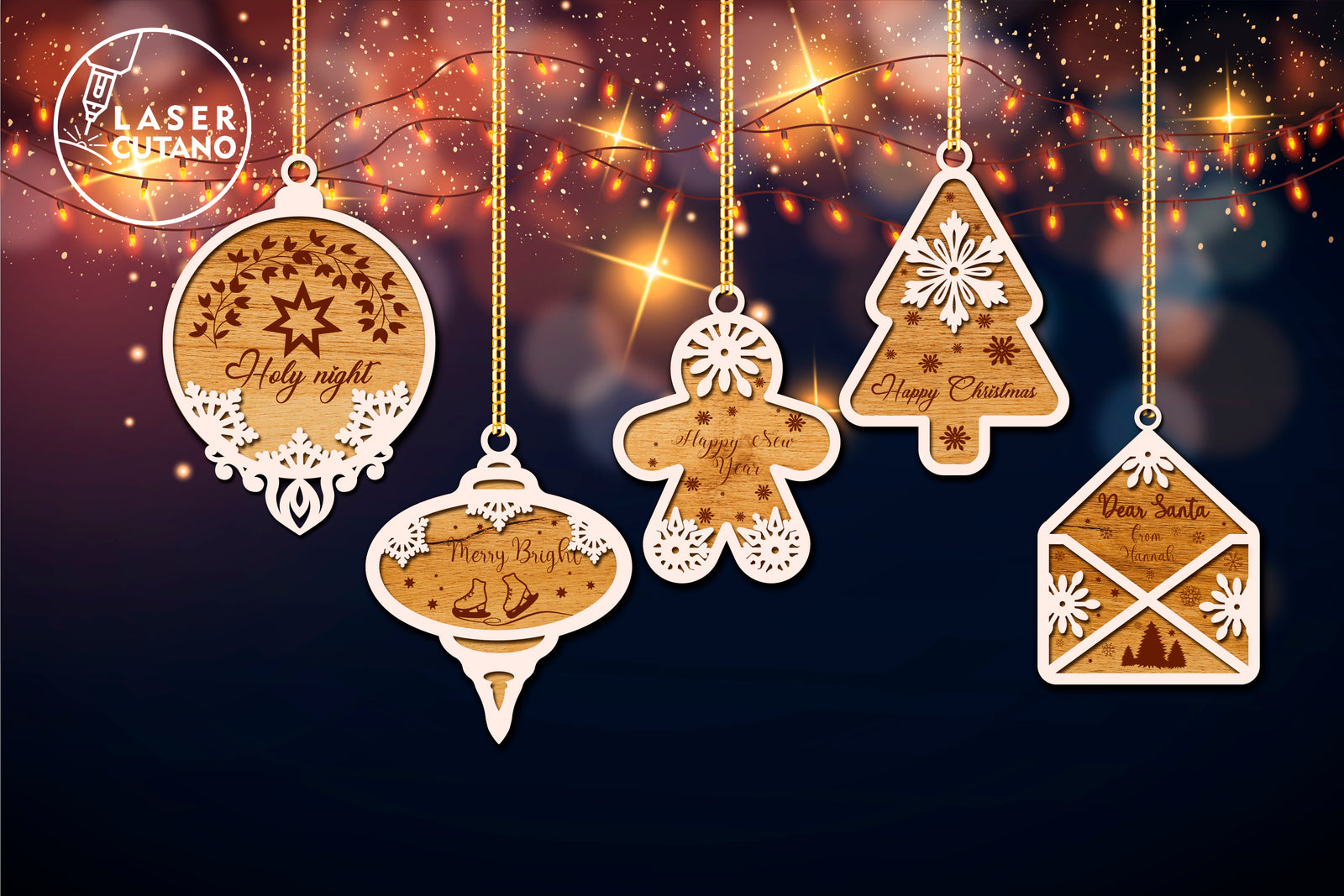 Laser Cut Christmas Ornaments 20 Bundle Svg File