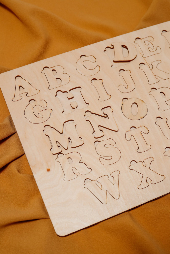 Educational kids alphabet puzzle laser cut svg file – LaserSvgTemplates