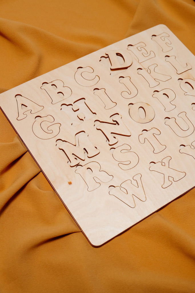 Educational kids alphabet puzzle laser cut svg file – LaserSvgTemplates