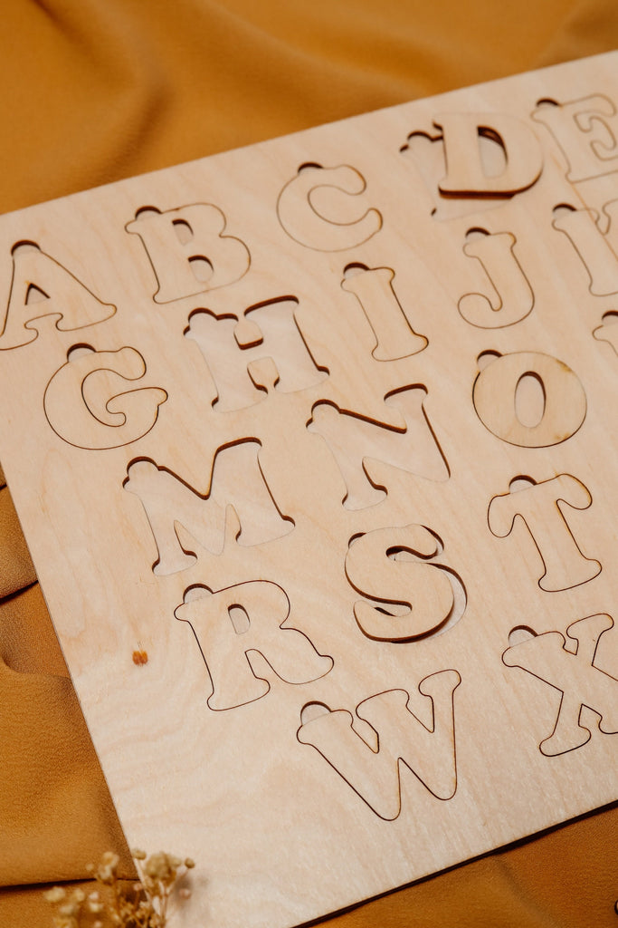 Educational kids alphabet puzzle laser cut svg file – LaserSvgTemplates