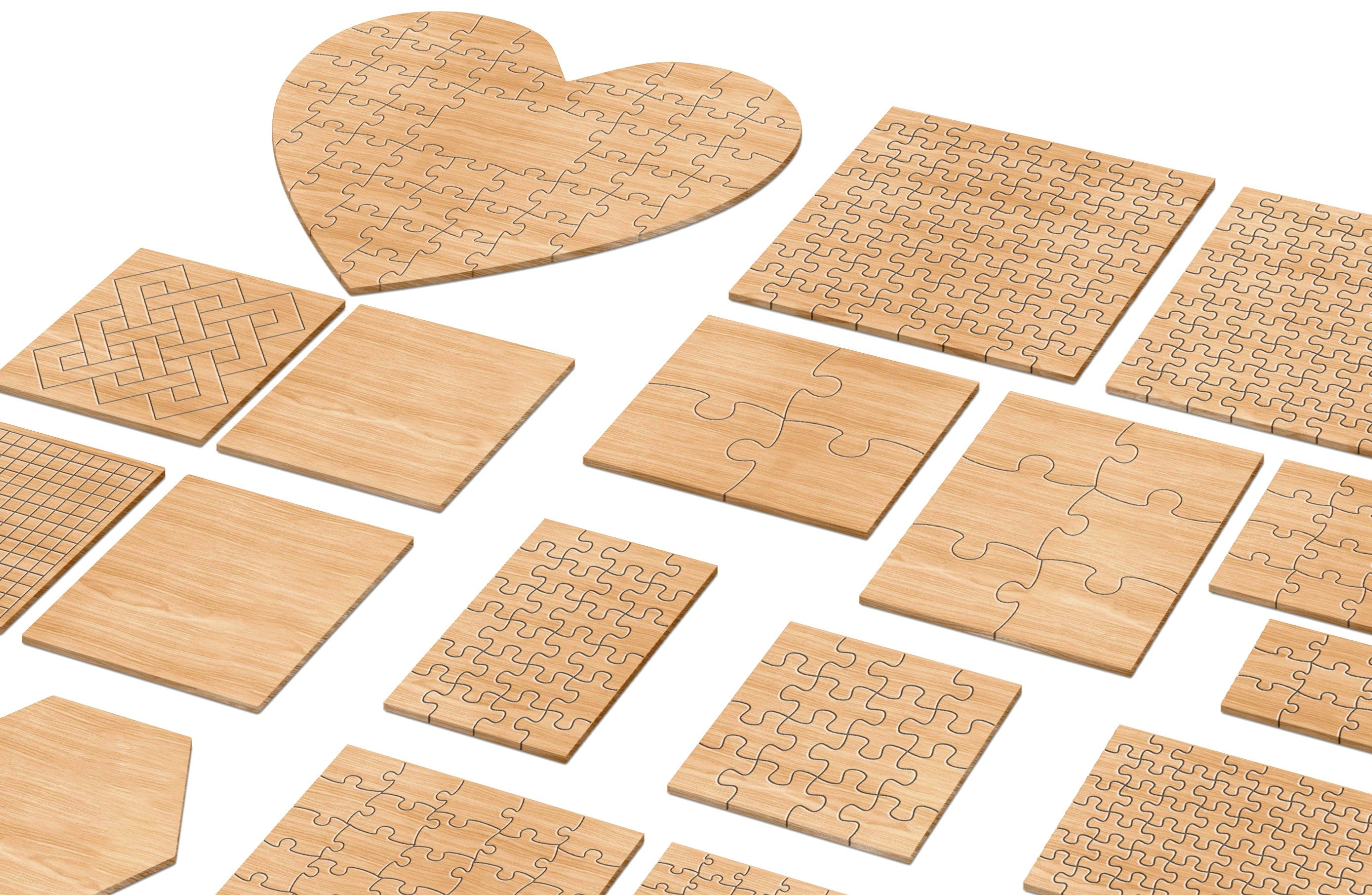 Laser cut wooden puzzle 23 bundle svg file – LaserSvgTemplates