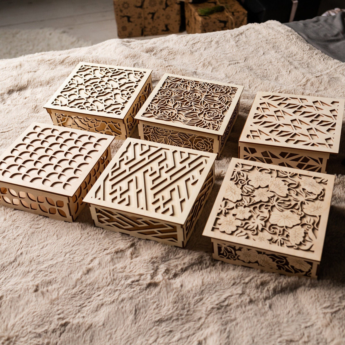 Decorative wooden box 6 bundle laser cut svg file