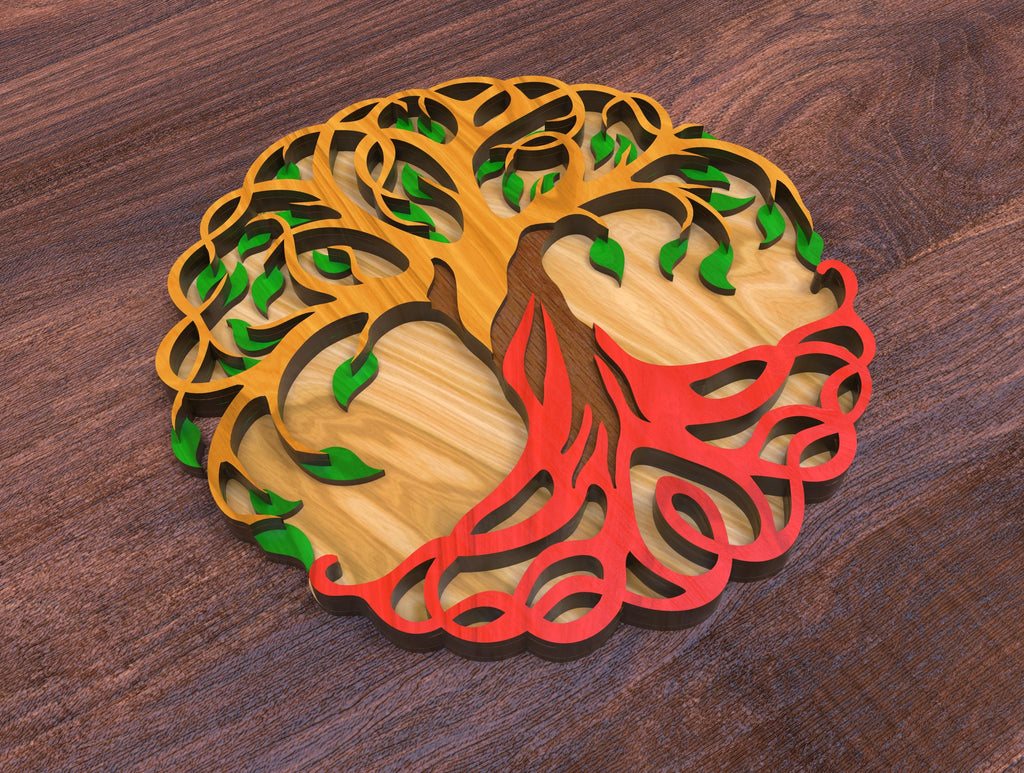 Multilayer mandala wall art tree laser cut svg file – LaserSvgTemplates