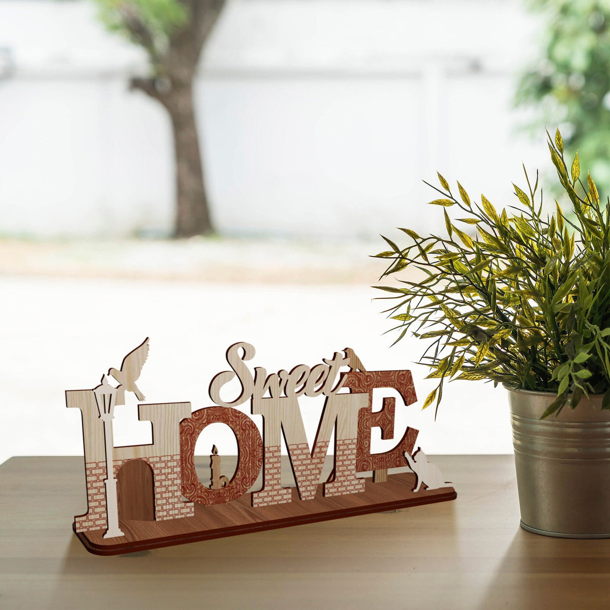 Laser cut sweet home table decoration svg file