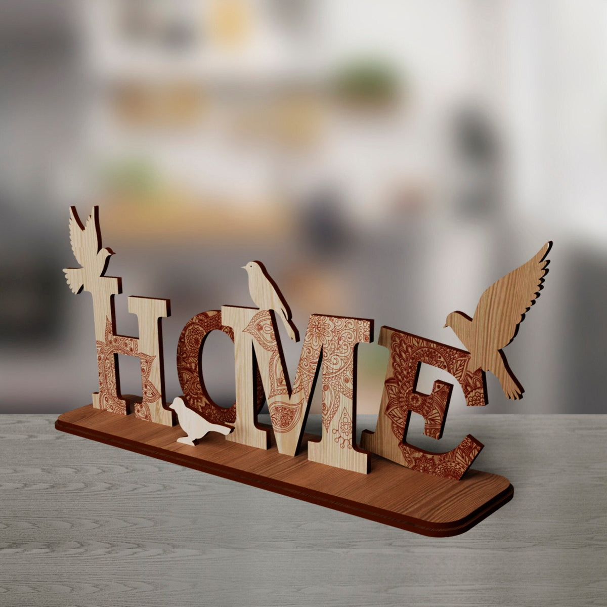 Laser cut tabletop home decoration svg file