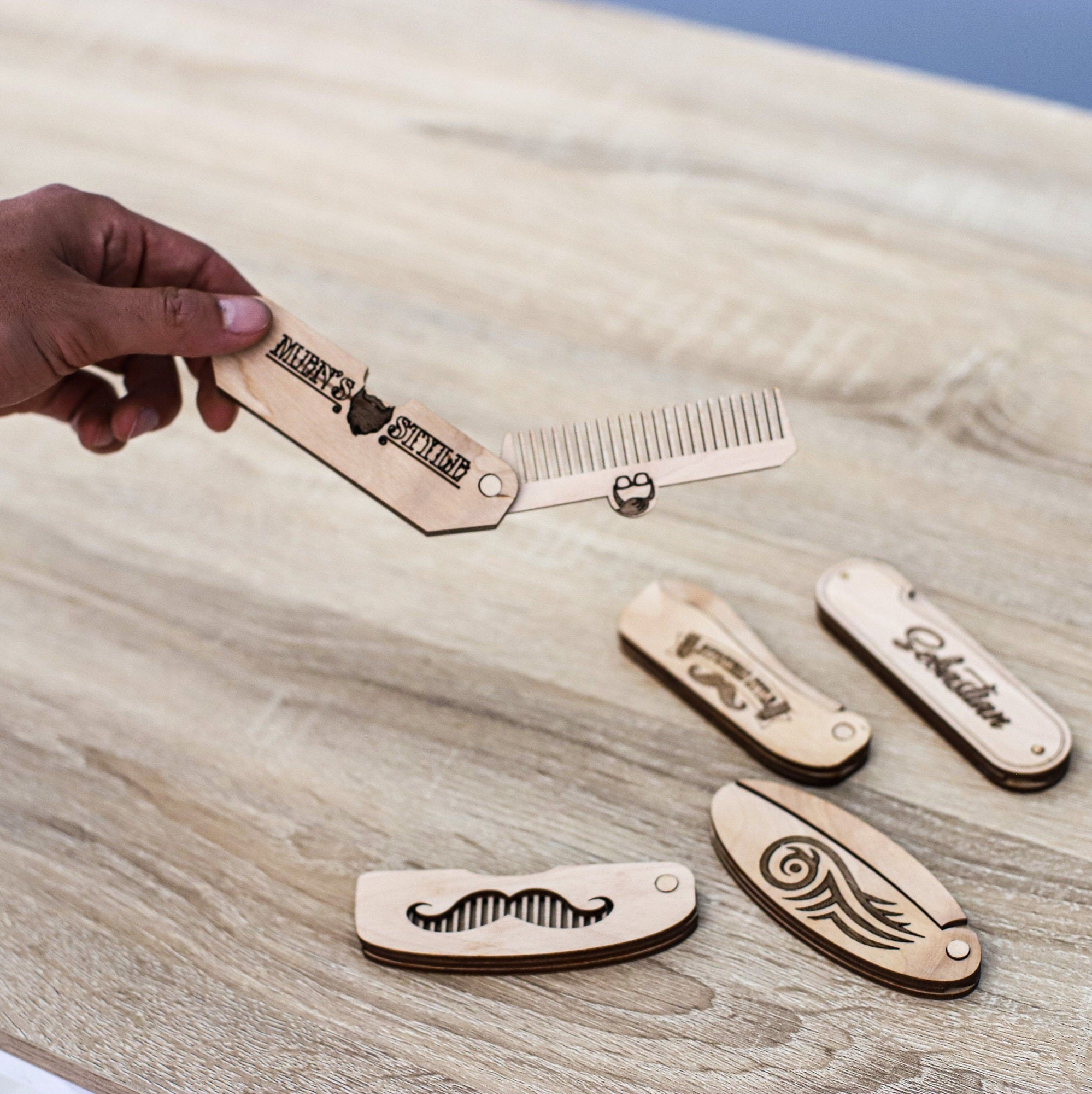 Laser cut wooden combs 5 bundle svg file – LaserSvgTemplates