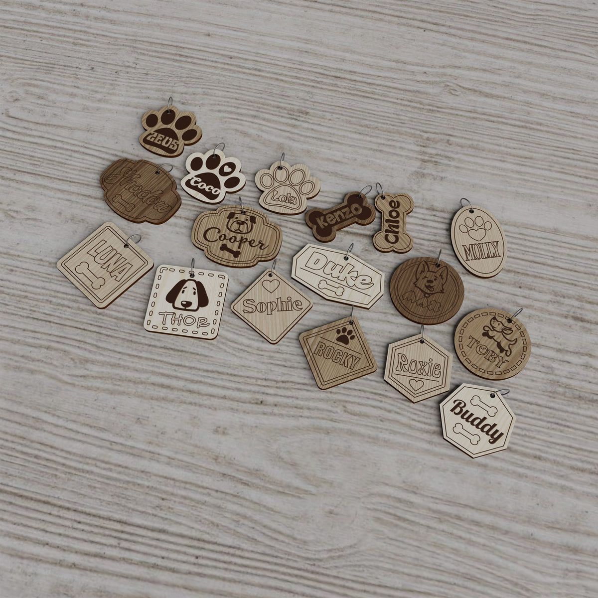 Laser cut dog keychains sign bundle laser cut svg file