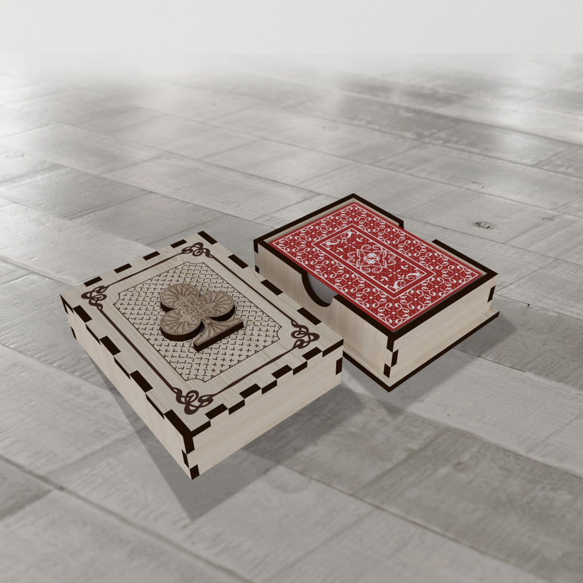 Laser cut poker playing cards box svg file