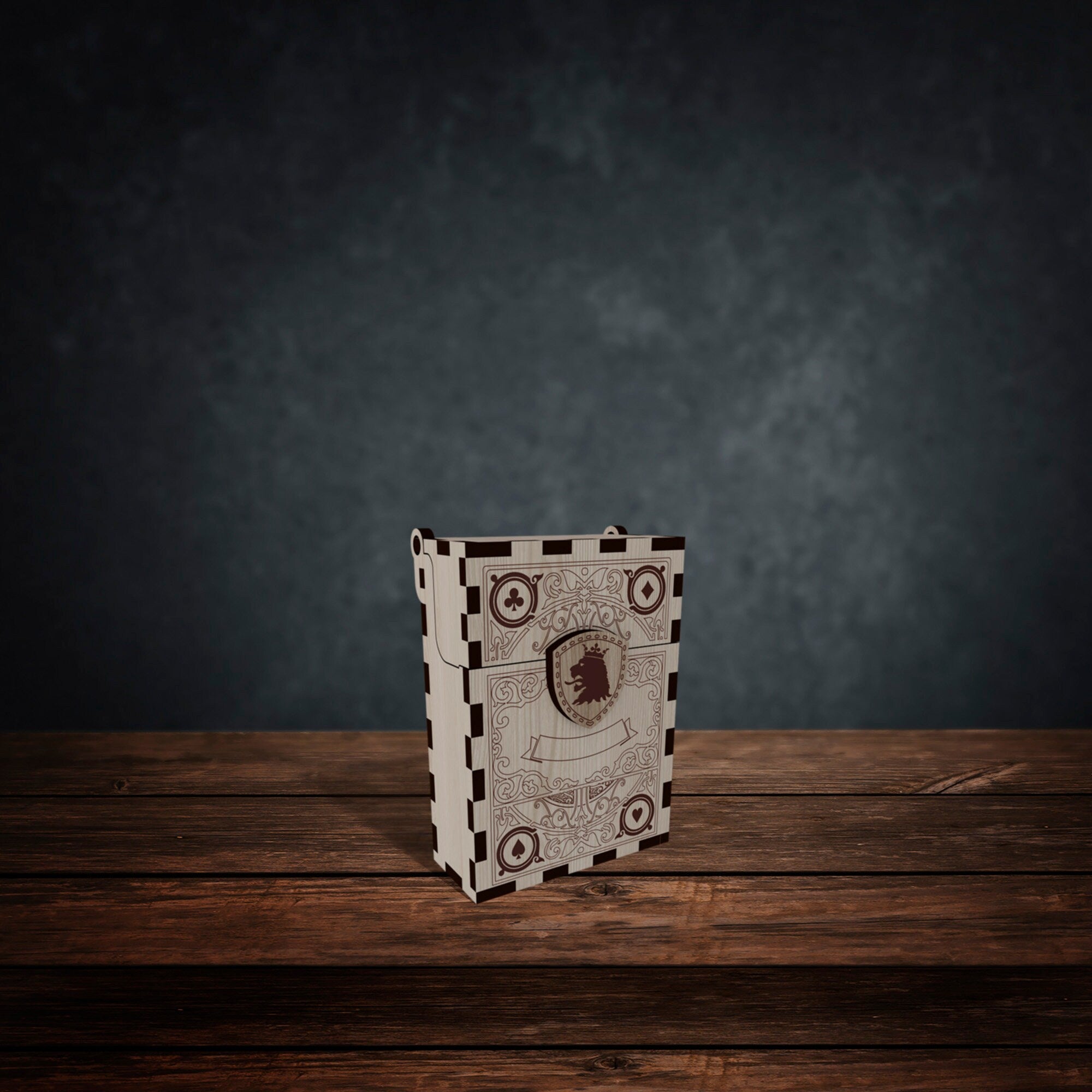 Laser cut wooden playing game cards box svg file – LaserSvgTemplates