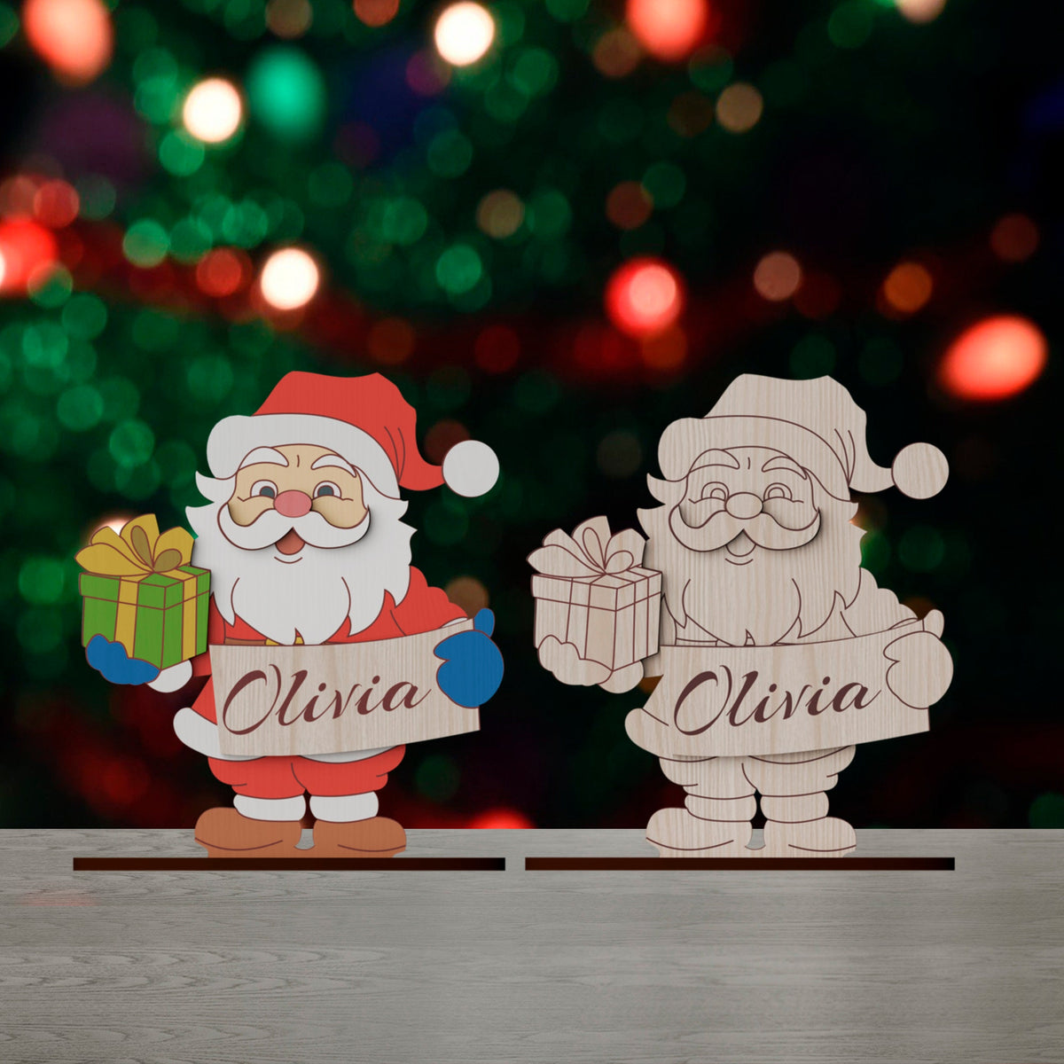 Christmas standing Santa table decor laser cut svg file