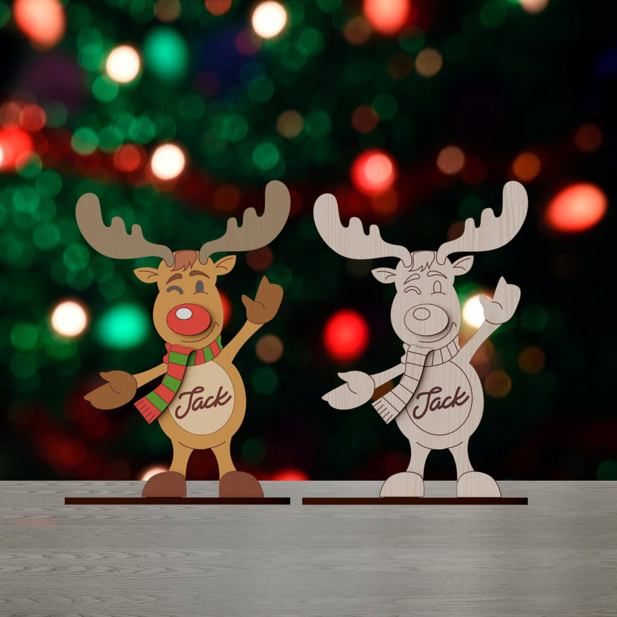 Christmas standing reindeer table decor laser cut svg file